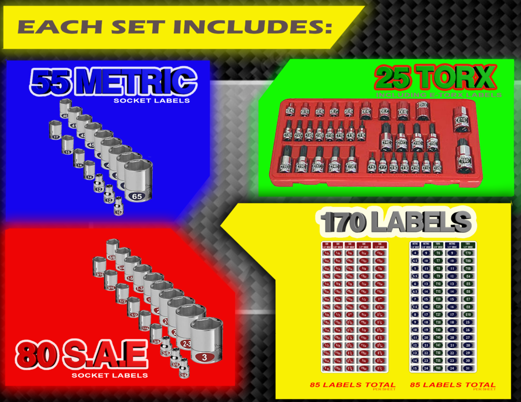 Mechanics Master Set “Economy Edition” 3 Pack Bundle 510 Labels