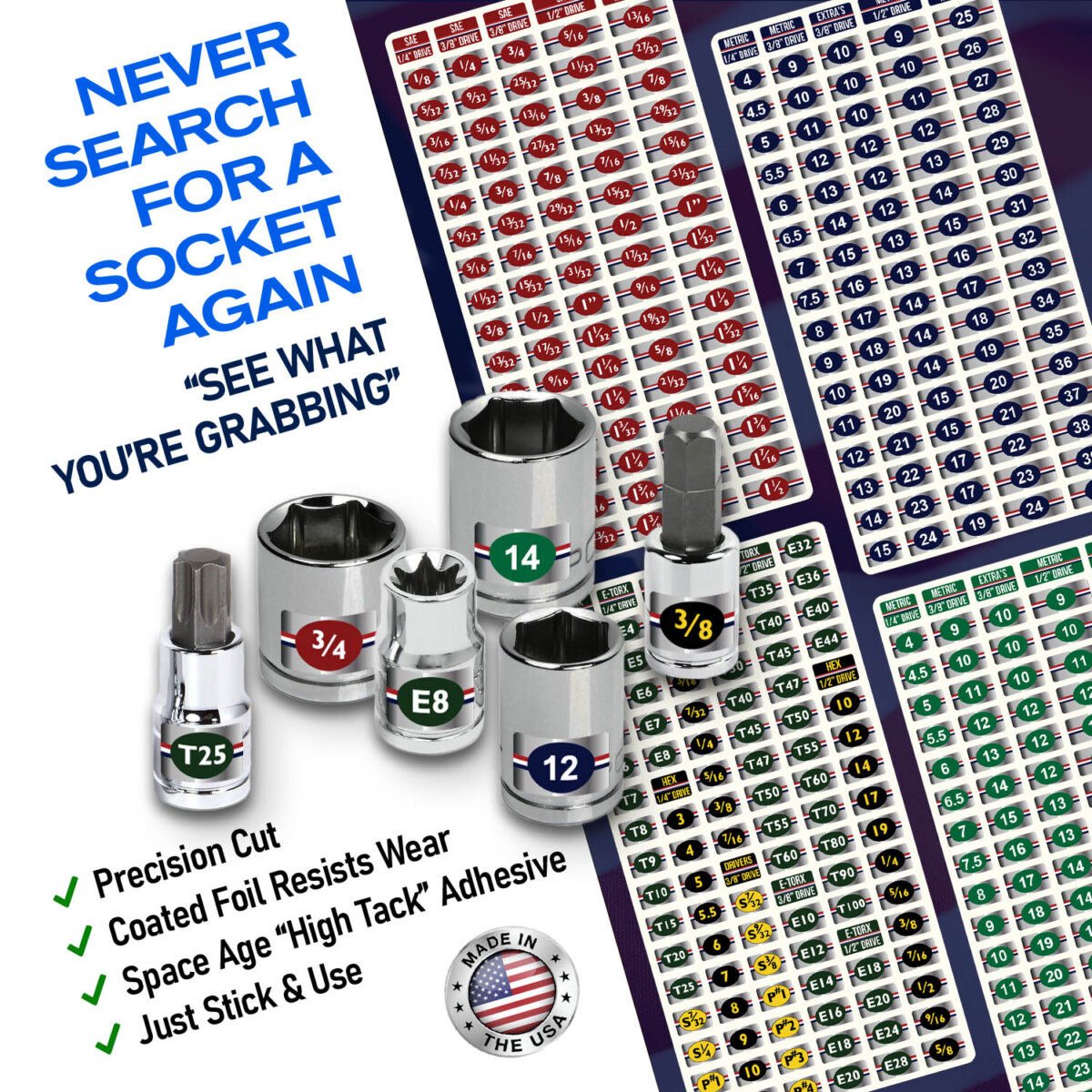 Ultimate Chrome Socket Label Set