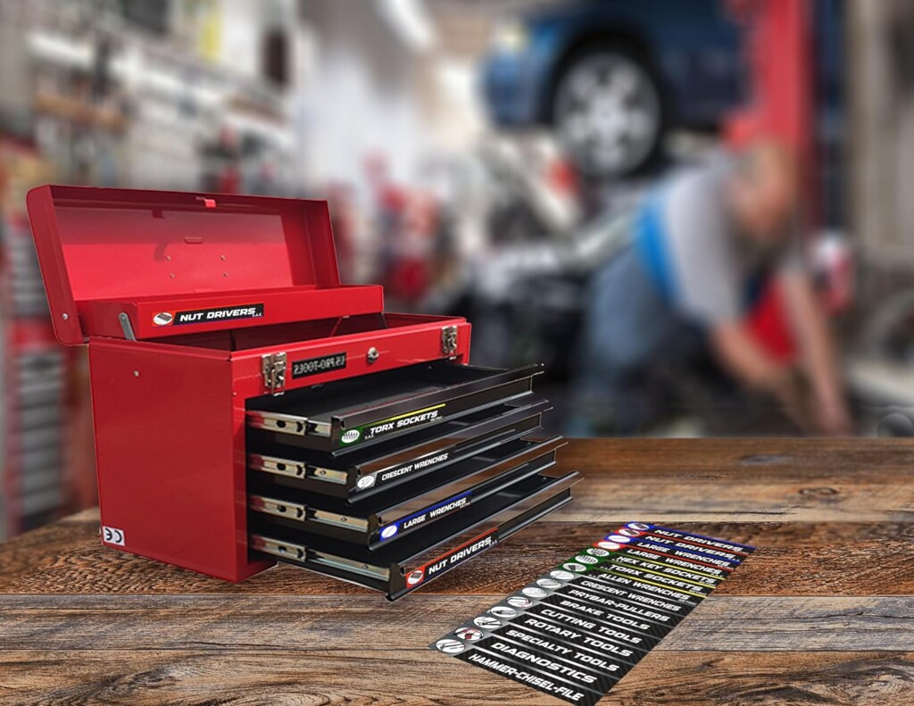 Ultimate Magnetic Toolbox Label Set – 90 Labels for Organizing Box Drawers